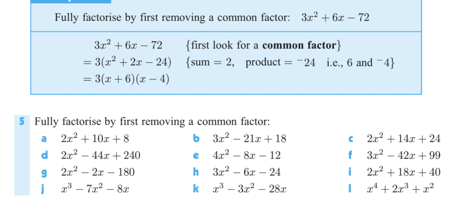 10C2MAT23: Quadratic factorisation 2 | MHOL